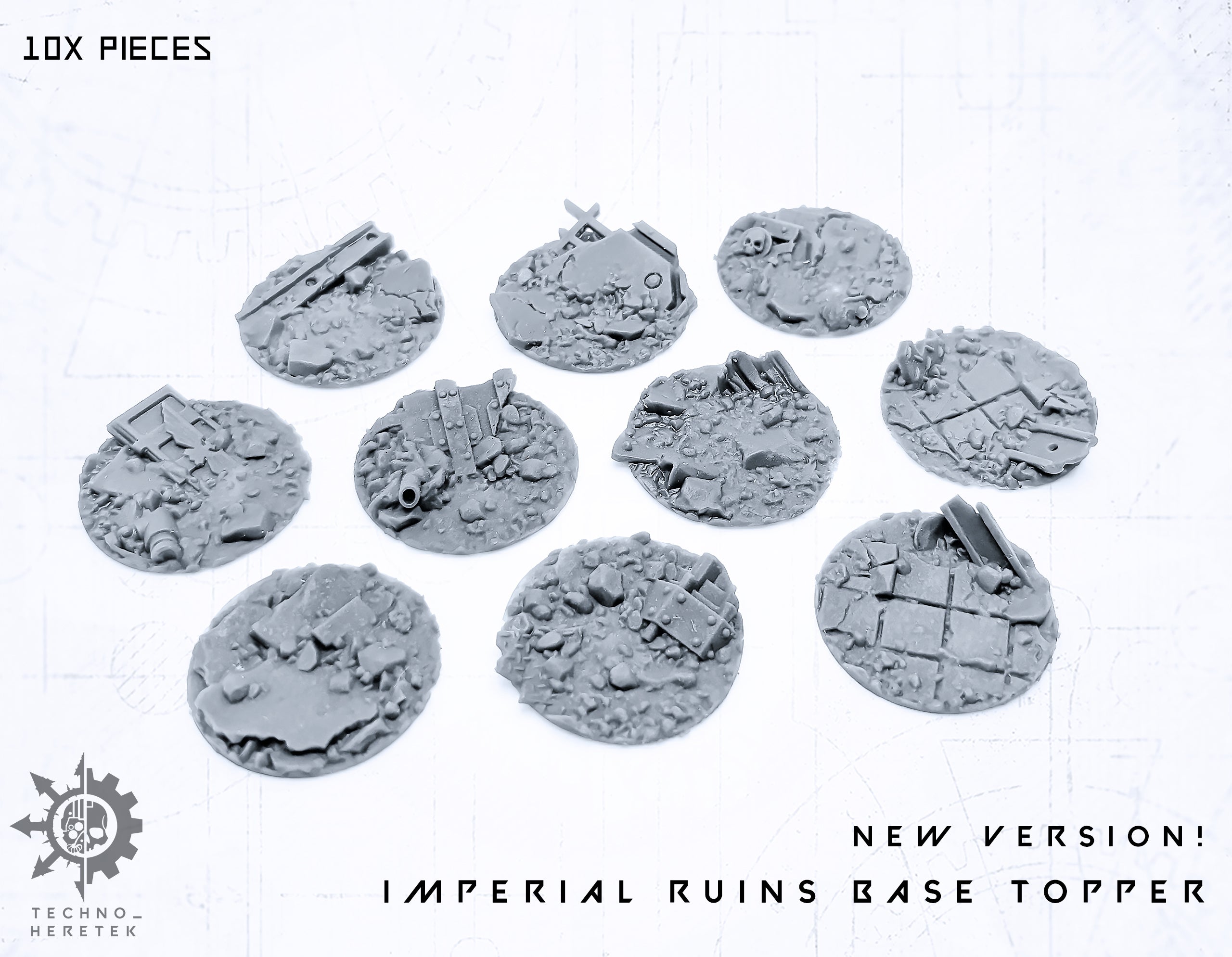 Imperium City Ruin base toppers 25mm – techno heretek
