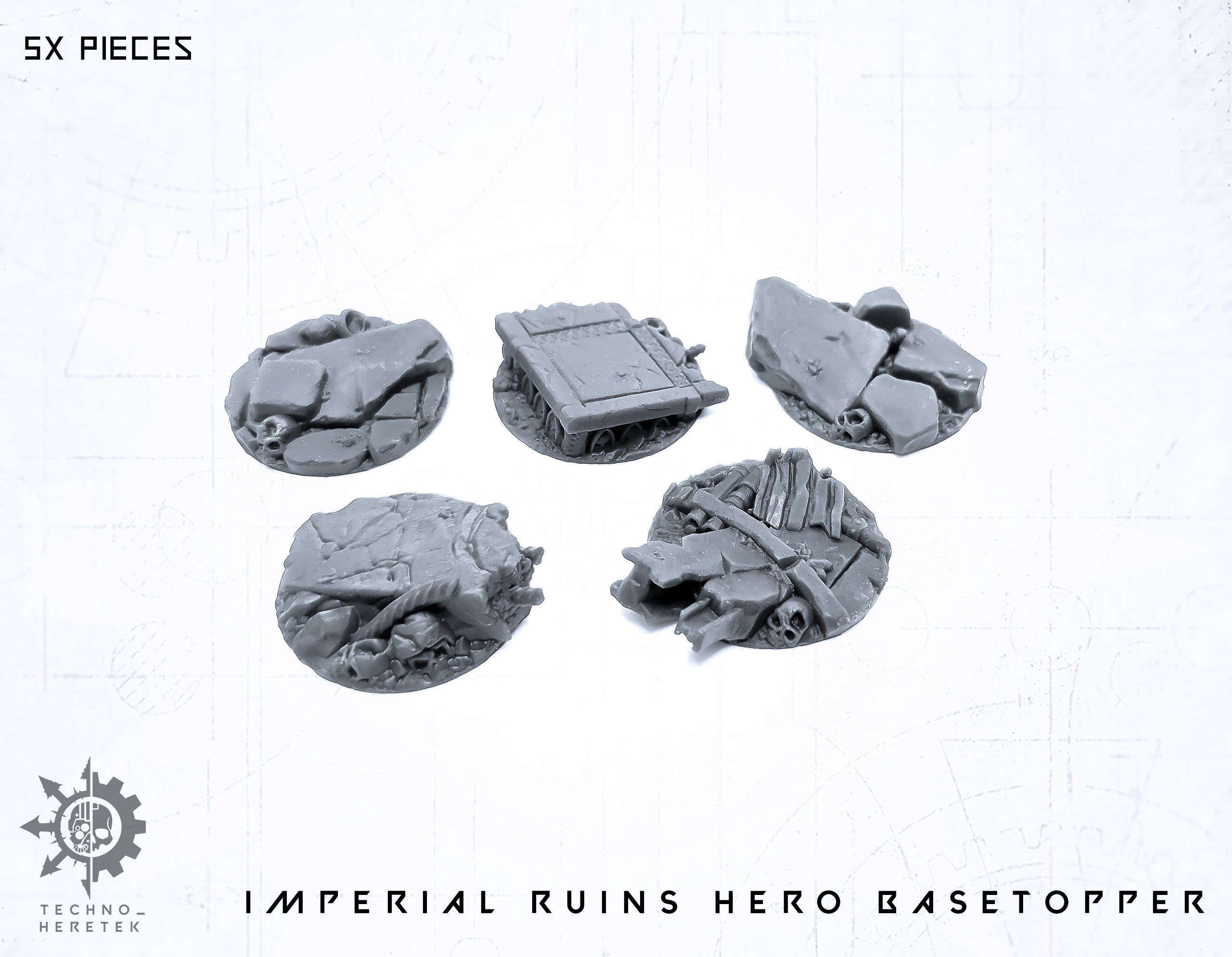 Imperium Ruins Hero Base Topper 5x25mm – techno heretek
